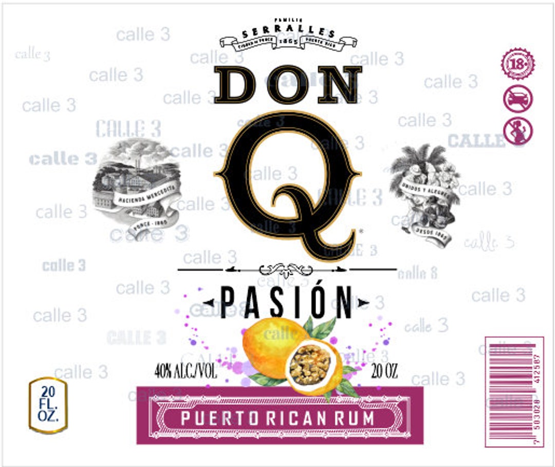 Rum Don Q Pasion Fruit Label Digital in JPG Format, High Quality 300DPI ...