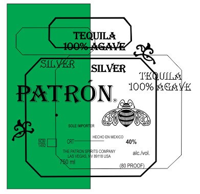 Digital Tequila Patron Label in SVG, All Curves, Layers, to Sublimate ...