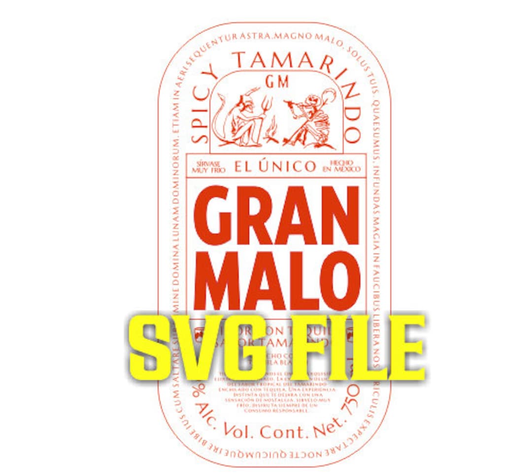 Spicy Tamarindo Tequila, Original Label File SVG. Ideal for Birthday ...