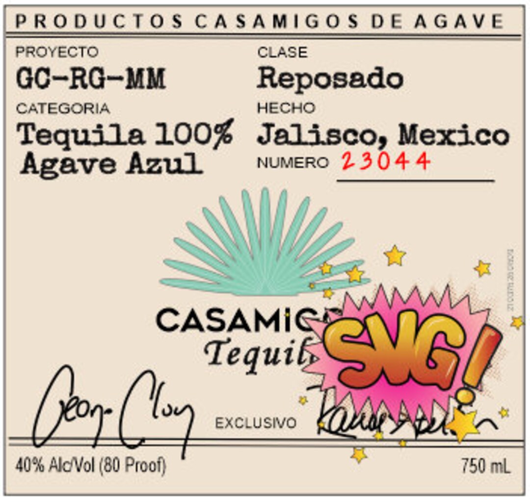 Casamigos Reposado Digital Label in SVG, PNG and JPG Formats, for Print ...