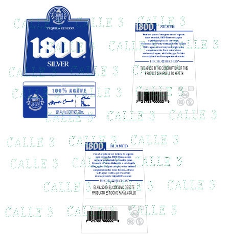Tequila 1800 SILVER Digital Label Files, Ready to Download, SVG, JPG ...