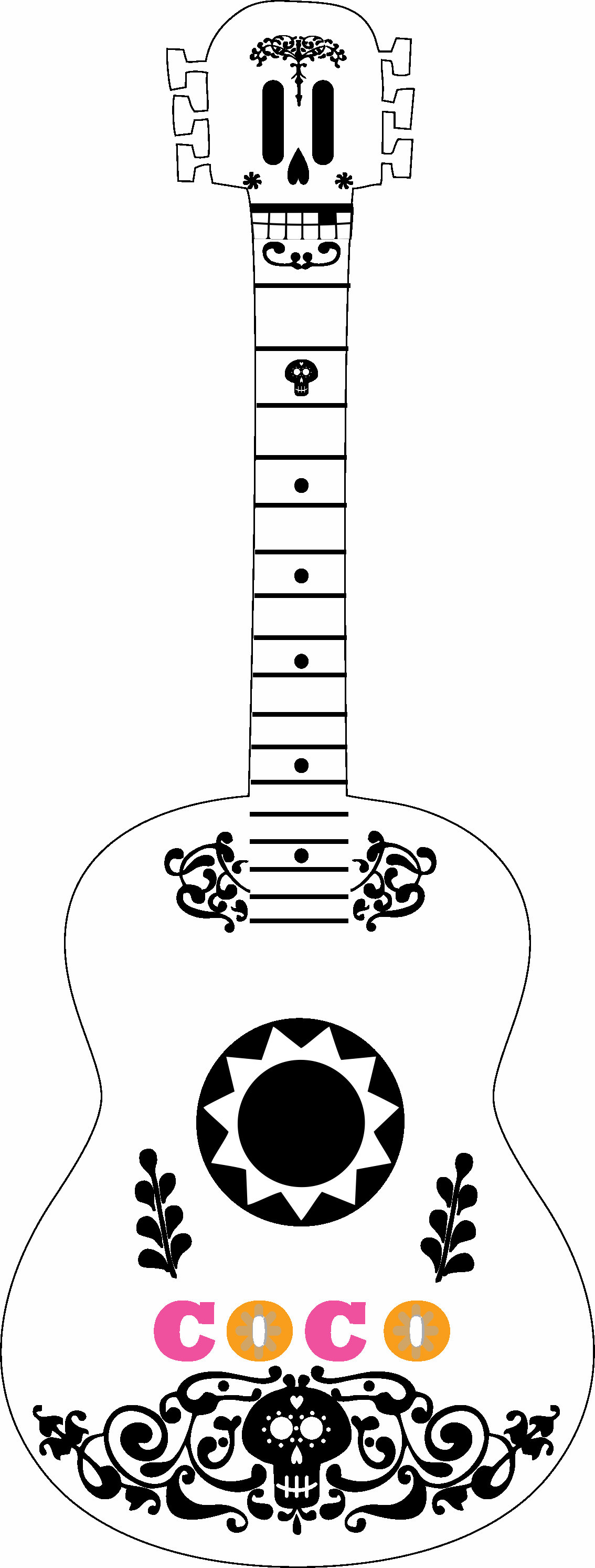 COCO Guitar Files, SVG, PNG and Jpg, for Print, Cut, Cricut, Laser, Sublimate, Cake, or More, I ...