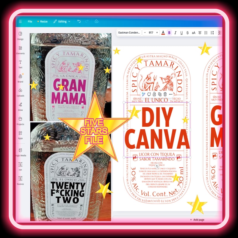 Editable Big Labels - Etsy