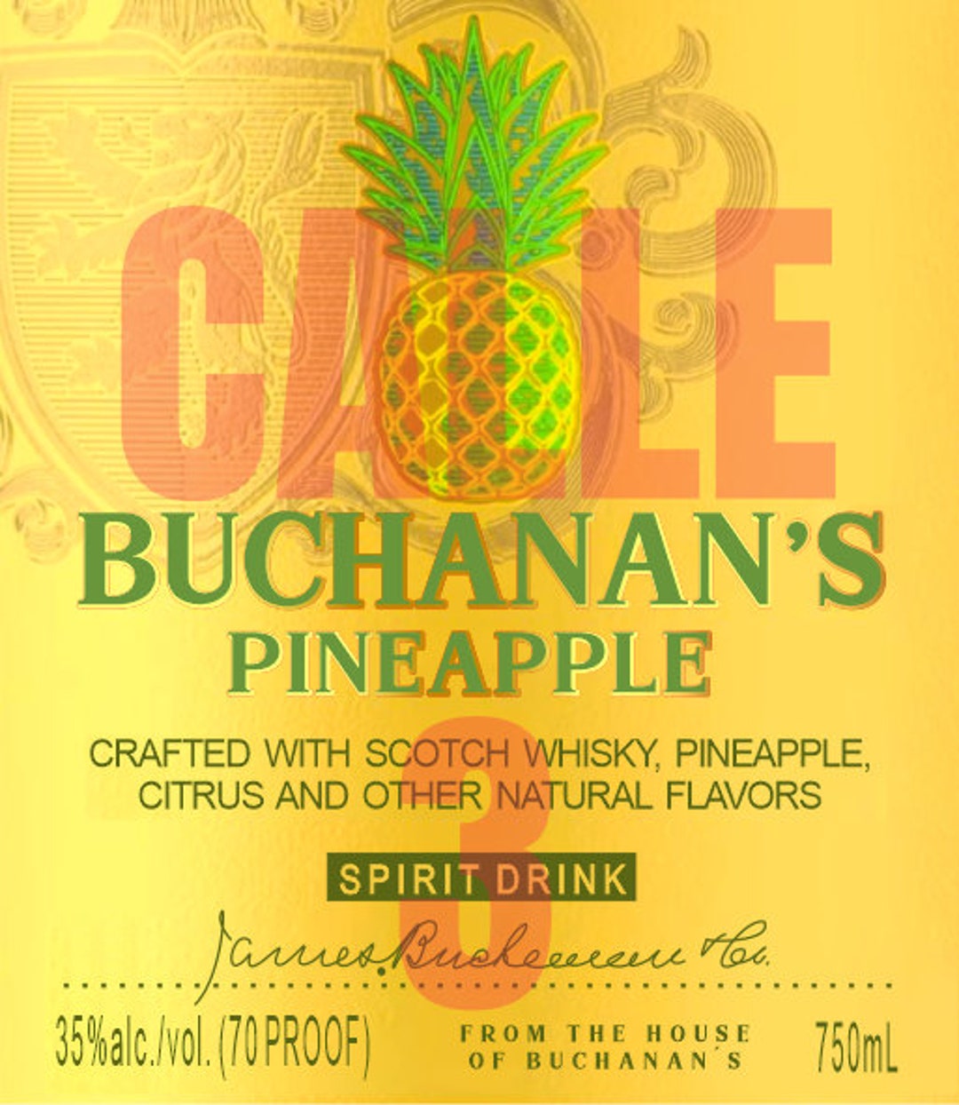Buchanans Pineapple Whiskey Label Files, PNG and JPG; High Quality ...