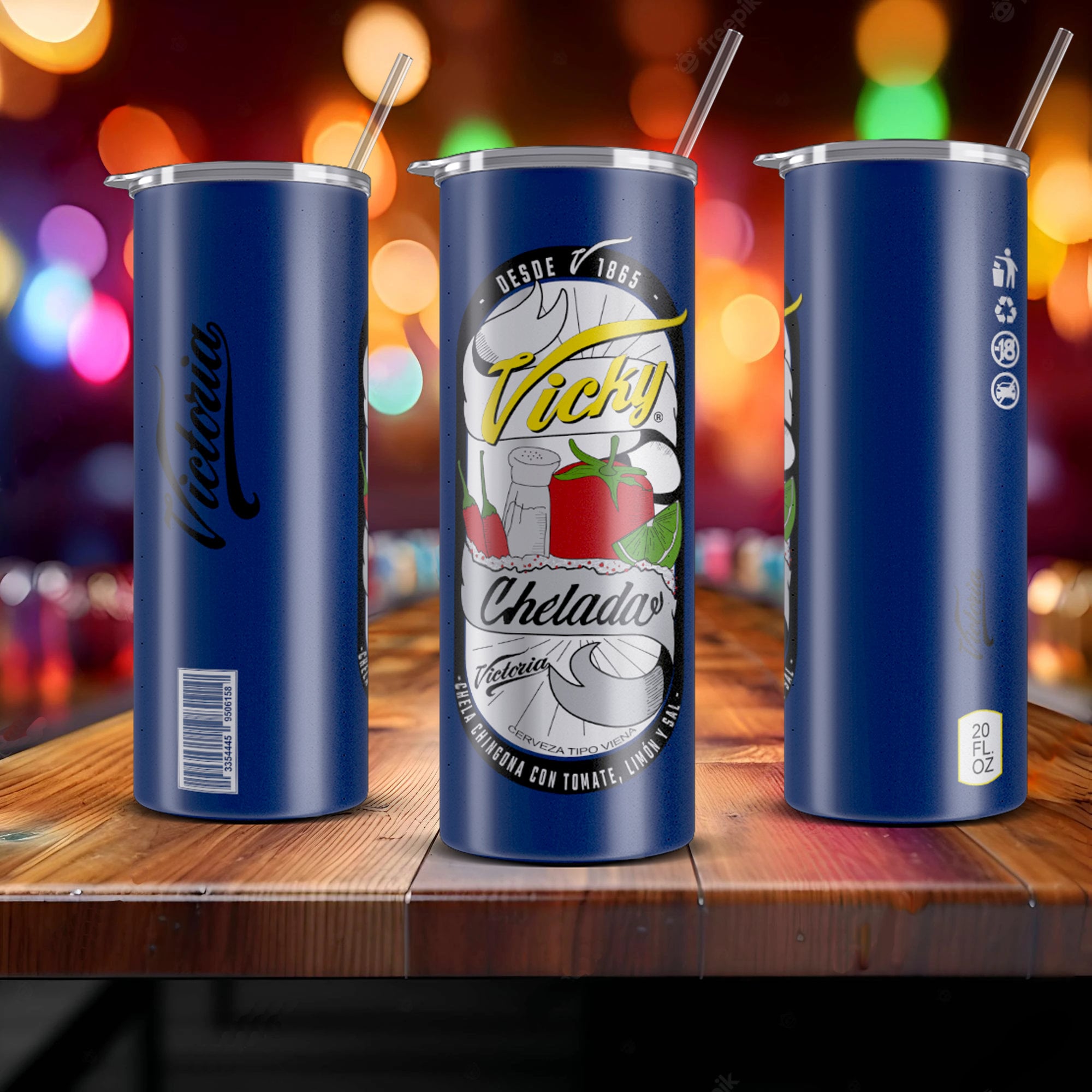 Victoria Chelada Beer, Digital Label File for Tumbler 20 Oz Straight ...