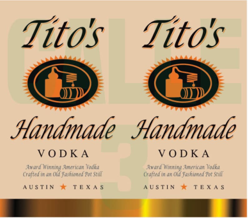 Vodka Tito's Label Digital File in JPG Single and for 20 Oz Skinny ...