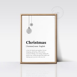 Christmas Wall Art Printable, Christmas Definition Print, Christmas ...