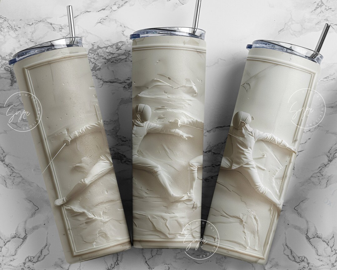 3D Fencing 20oz Skinny Tumbler Png, Fencing Tumbler Wrap Png, Sports ...
