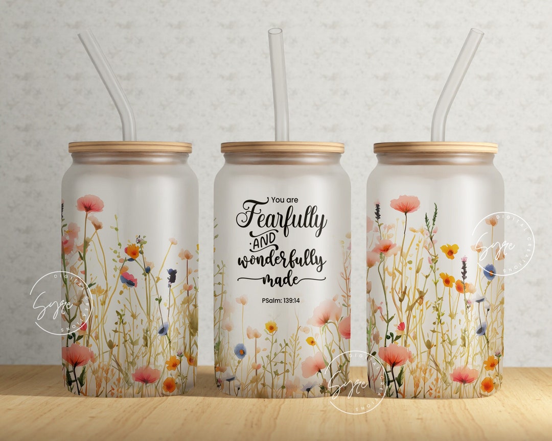 Motivational Christian Tumbler Wrap, Wildflower Tumbler, Bible Verse ...