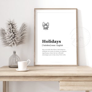 Christmas Wall Art Printable, Holidays Definition, Christmas Definition ...