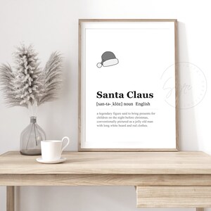 Christmas Wall Art Printable, Santa Clause Definition, Christmas ...