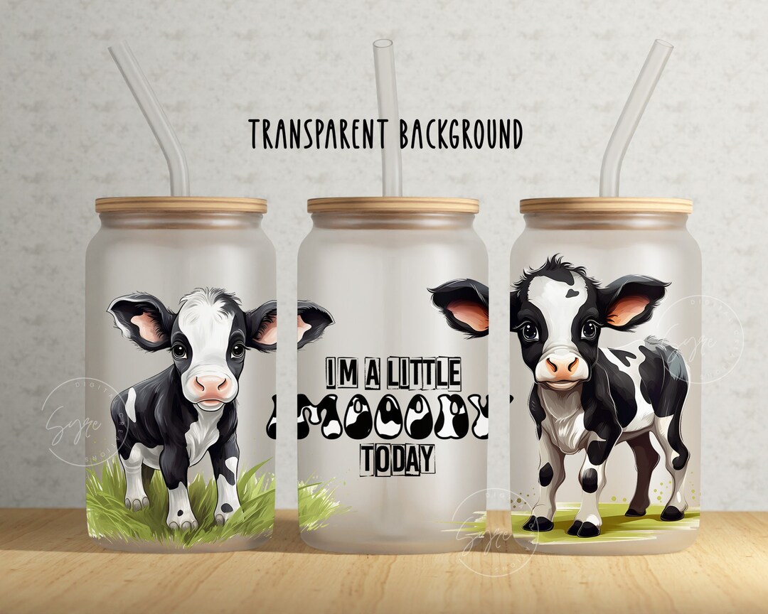 Baby Cow Tumbler Wrap, Cute Cow Coffee Cup, Baby Cow Coffee Glass Wrap ...