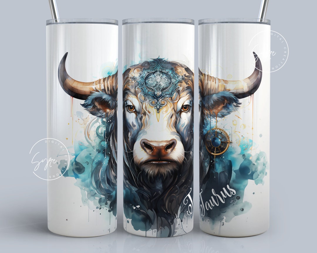 Taurus Zodiac Tumbler Wrap Sublimation PNG, Astrology Sign ...