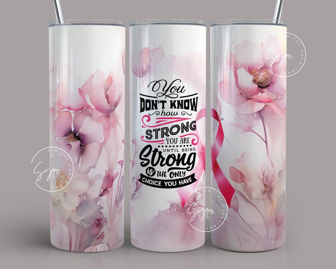 Breast Cancer Awareness, Pink Ribbon, 20 Oz Skinny Tumbler Design PNG ...