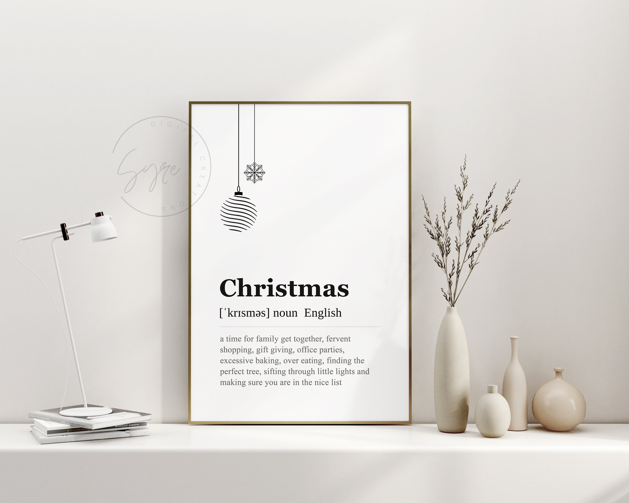 Christmas Definition Print, christmas printable wall art, christmas ...
