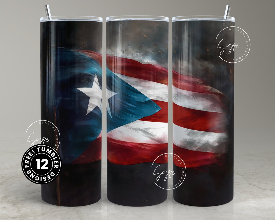 Puerto Rico Flag Tumbler, Puerto Rico Patriotic Tumbler Wrap, 20oz ...