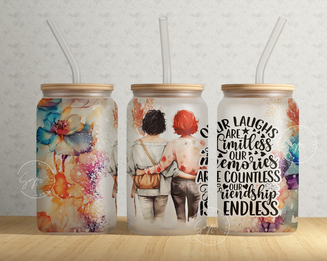 Best Friends Glass Tumbler, 16 Oz Libbey Glass Can Design, Gift for ...
