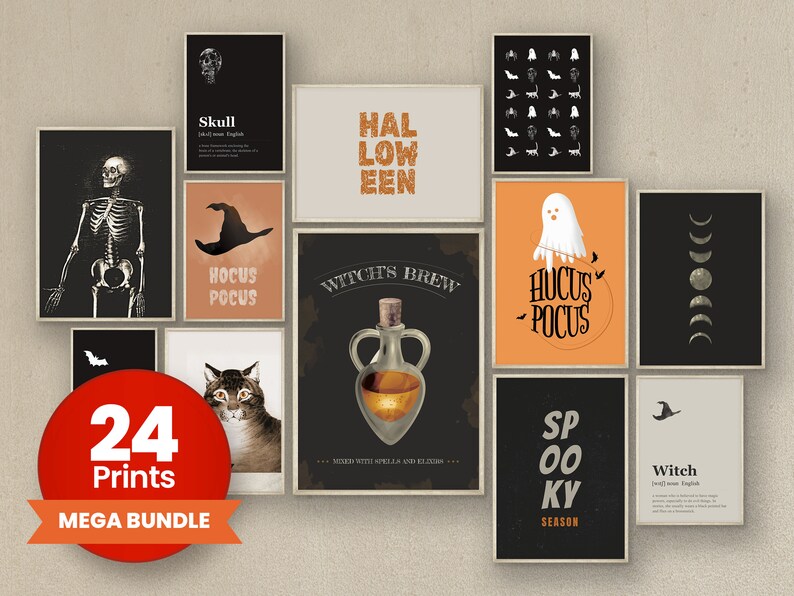 Halloween Art Mega Bundle Collection 24 Prints Halloween - Etsy