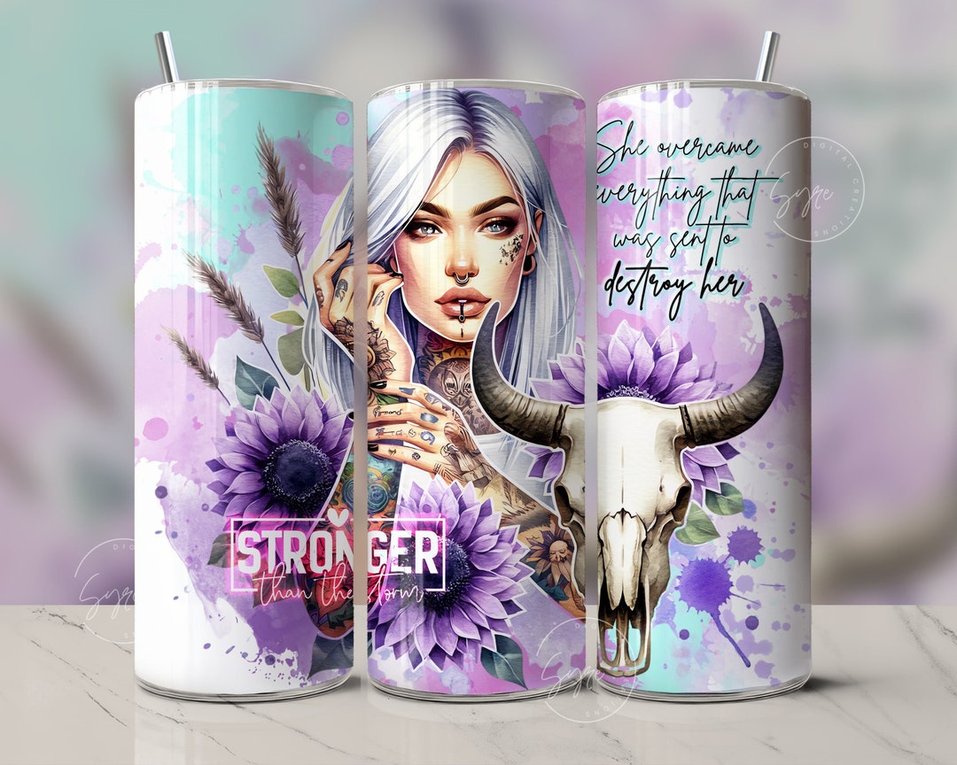 Stronger Than the Storm, Western Affirmation Tumbler Wraps, Sunflower ...