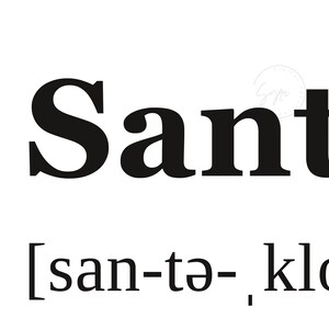 Christmas Wall Art Printable, Santa Clause Definition, Christmas ...