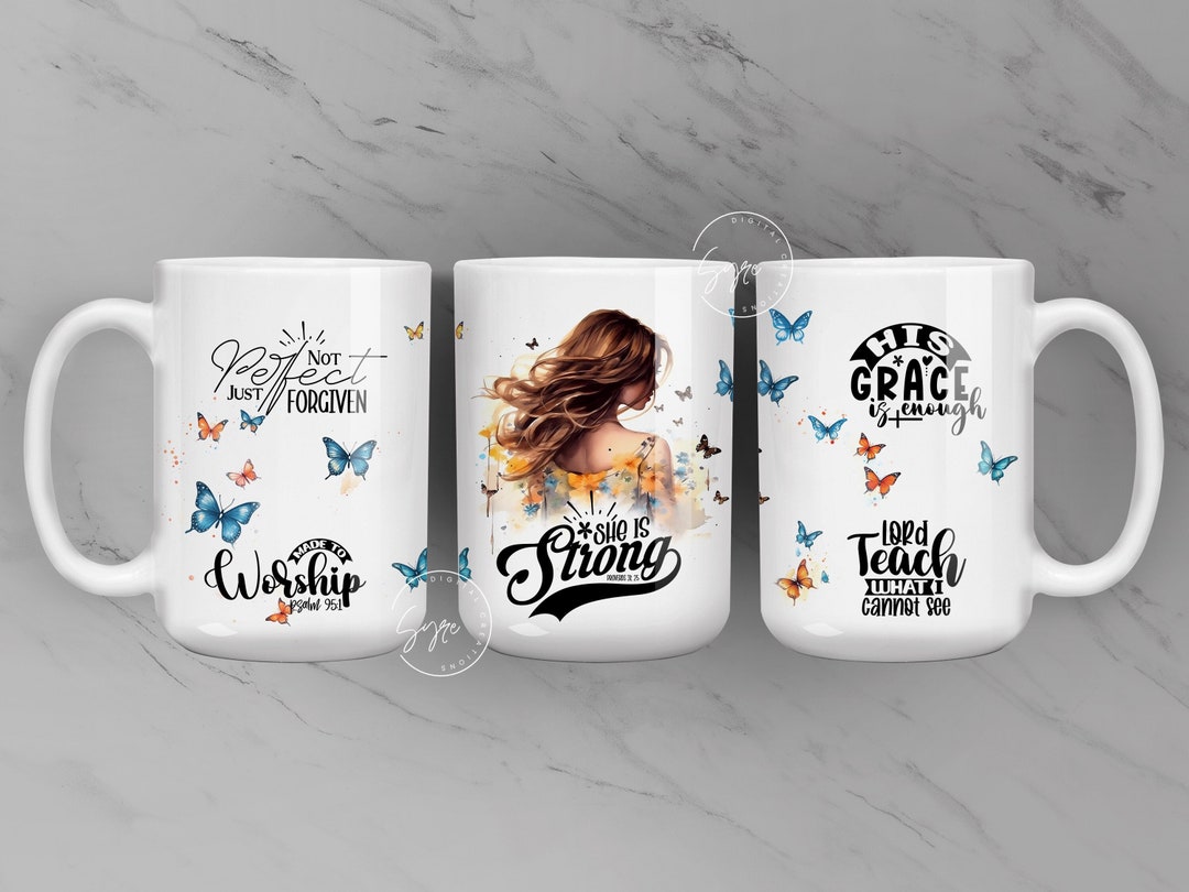 Bible Verse Mug Wrap, Faith Png Designs, Religious Mug Design ...