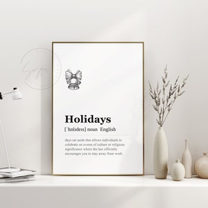 Christmas Wall Art Printable, Holidays Definition, Christmas Definition ...
