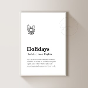 Christmas Wall Art Printable, Holidays Definition, Christmas Definition ...
