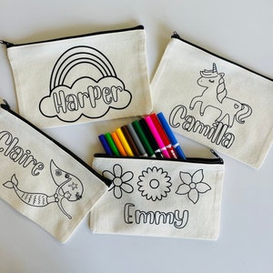 Personalized Color Your Own Bag Marker Pouch Kids Craft DIY - Etsy