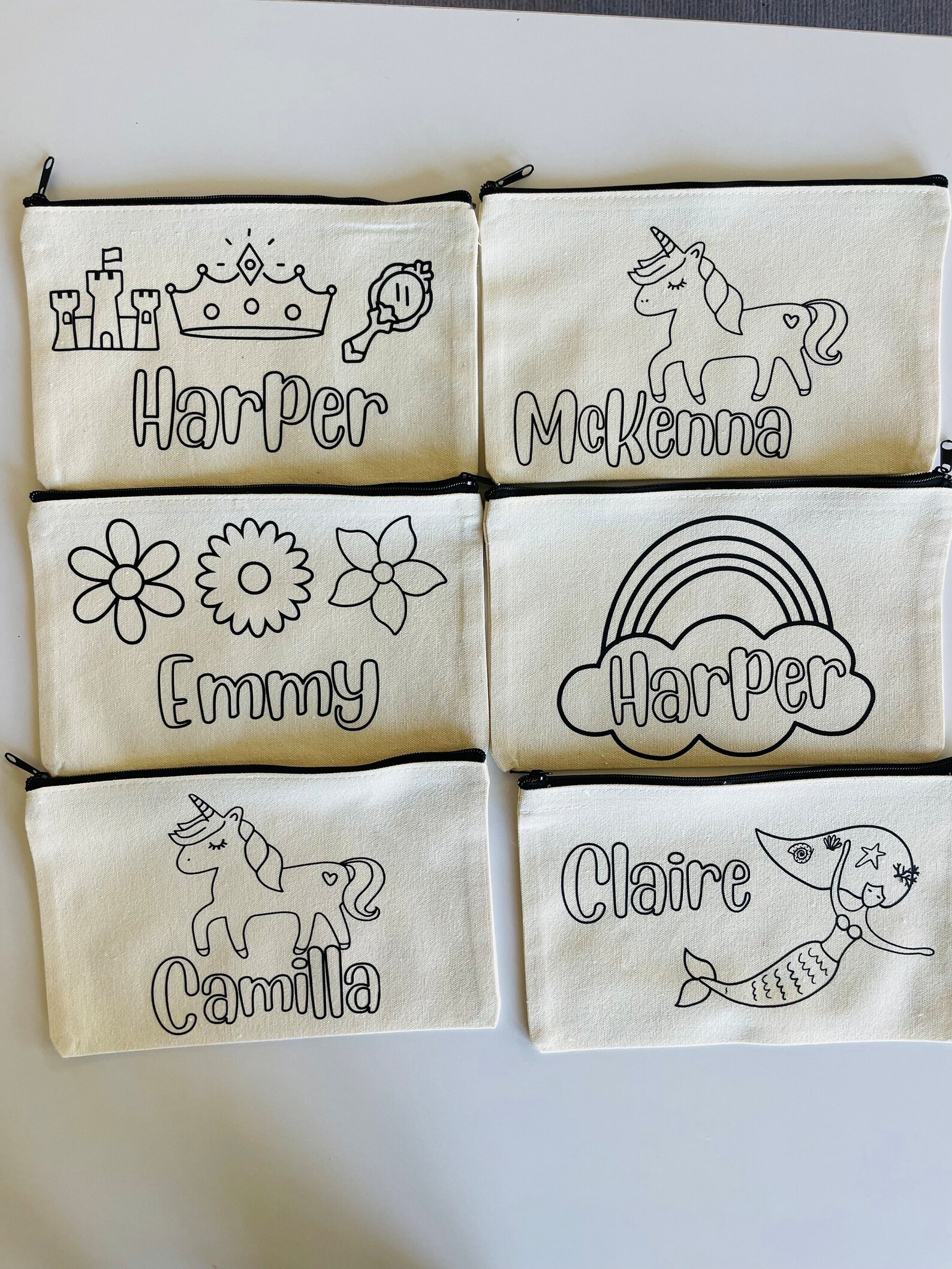 Personalized Color Your Own Bag Marker Pouch Kids Craft DIY - Etsy