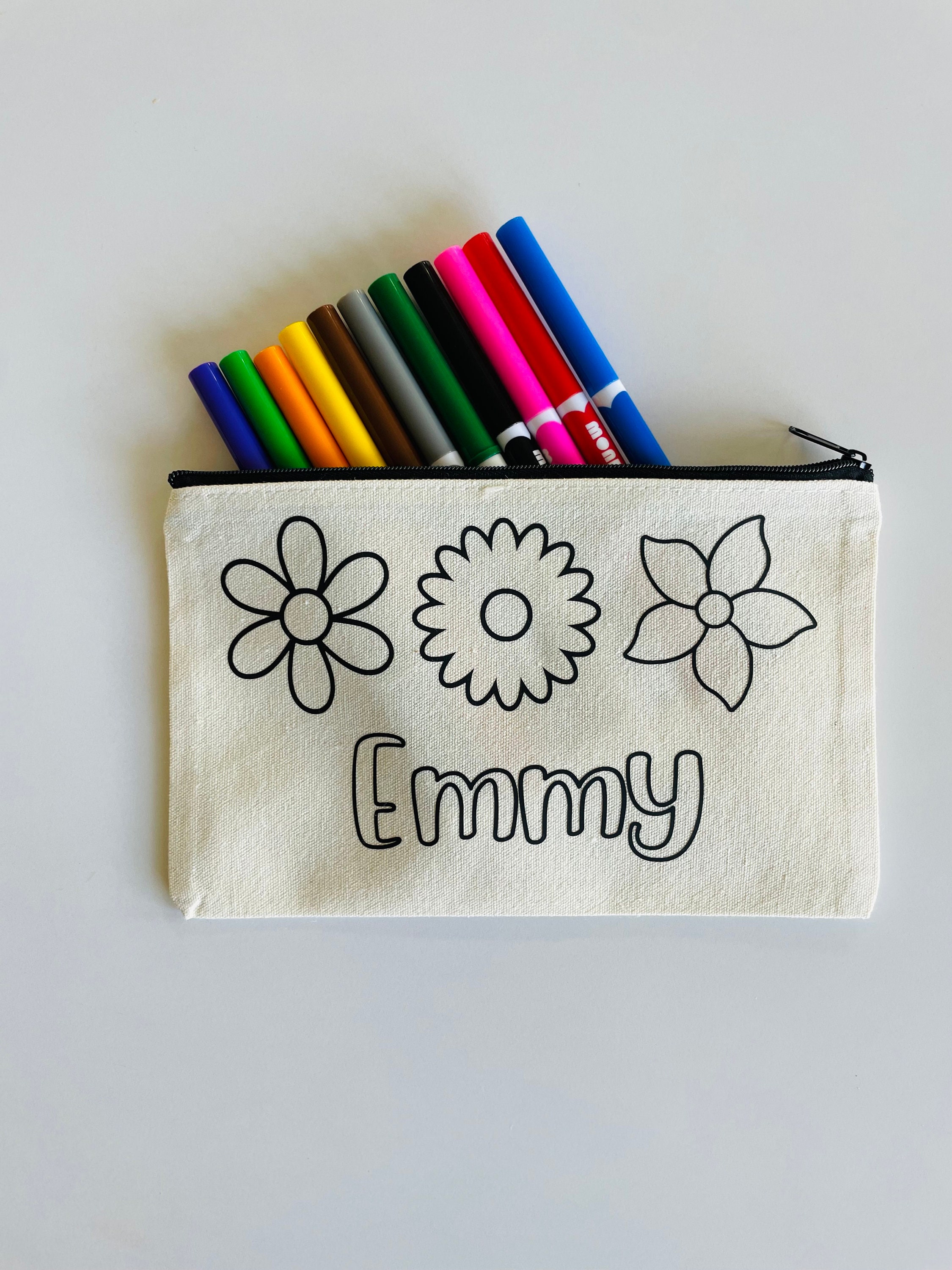 Personalized Color Your Own Bag Marker Pouch Kids Craft DIY - Etsy
