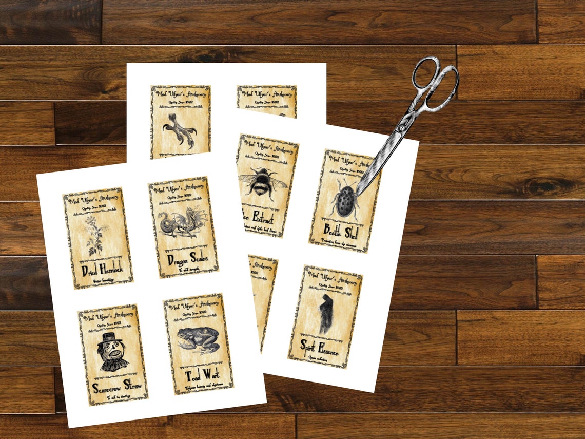 Witch Apothecary Labels, Halloween Labels, Potion Ingredient Labels ...
