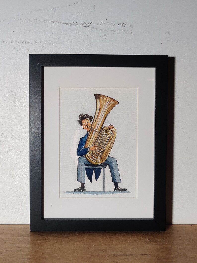 The Tuba-watercolor-illustration Orchestra Musicians-watercolor Print ...