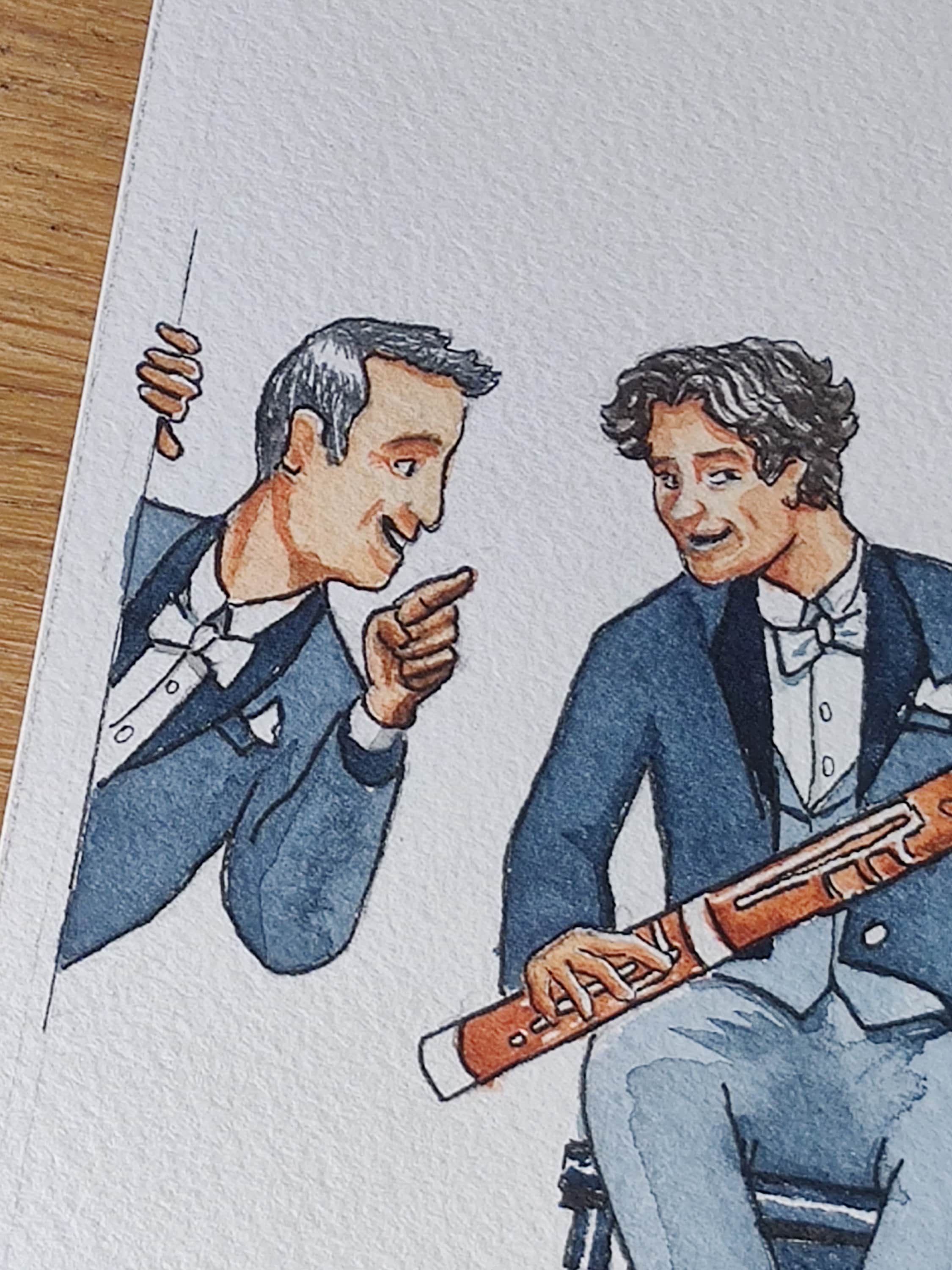 The Bassoon-watercolor-illustration Orchestra Musicians-watercolor ...