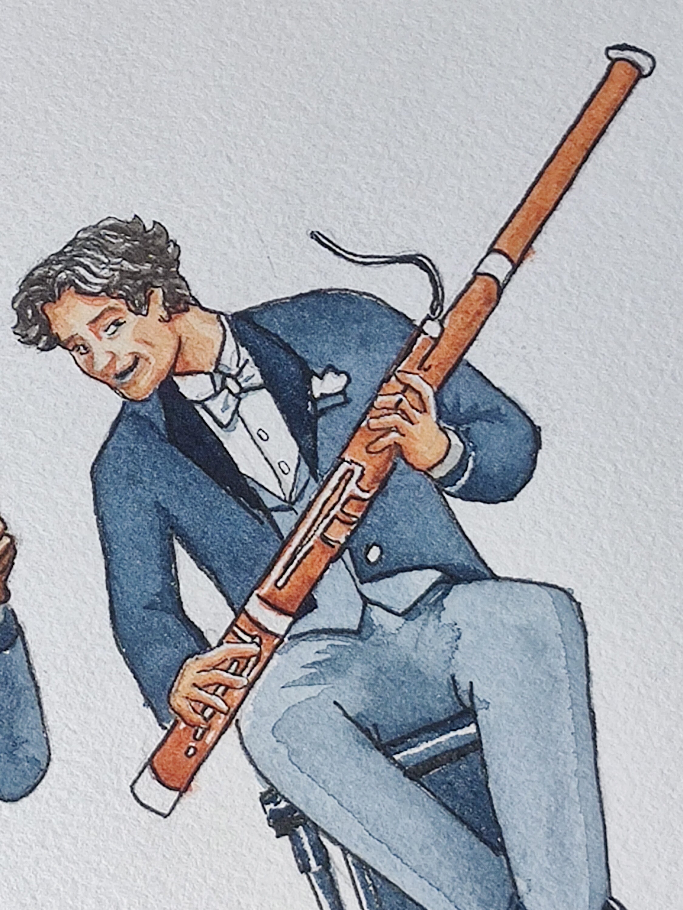 The Bassoon-watercolor-illustration Orchestra Musicians-watercolor ...