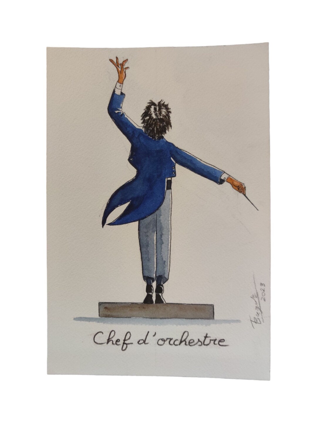 The Conductor-watercolor-illustration Musicians of the Orchestra ...