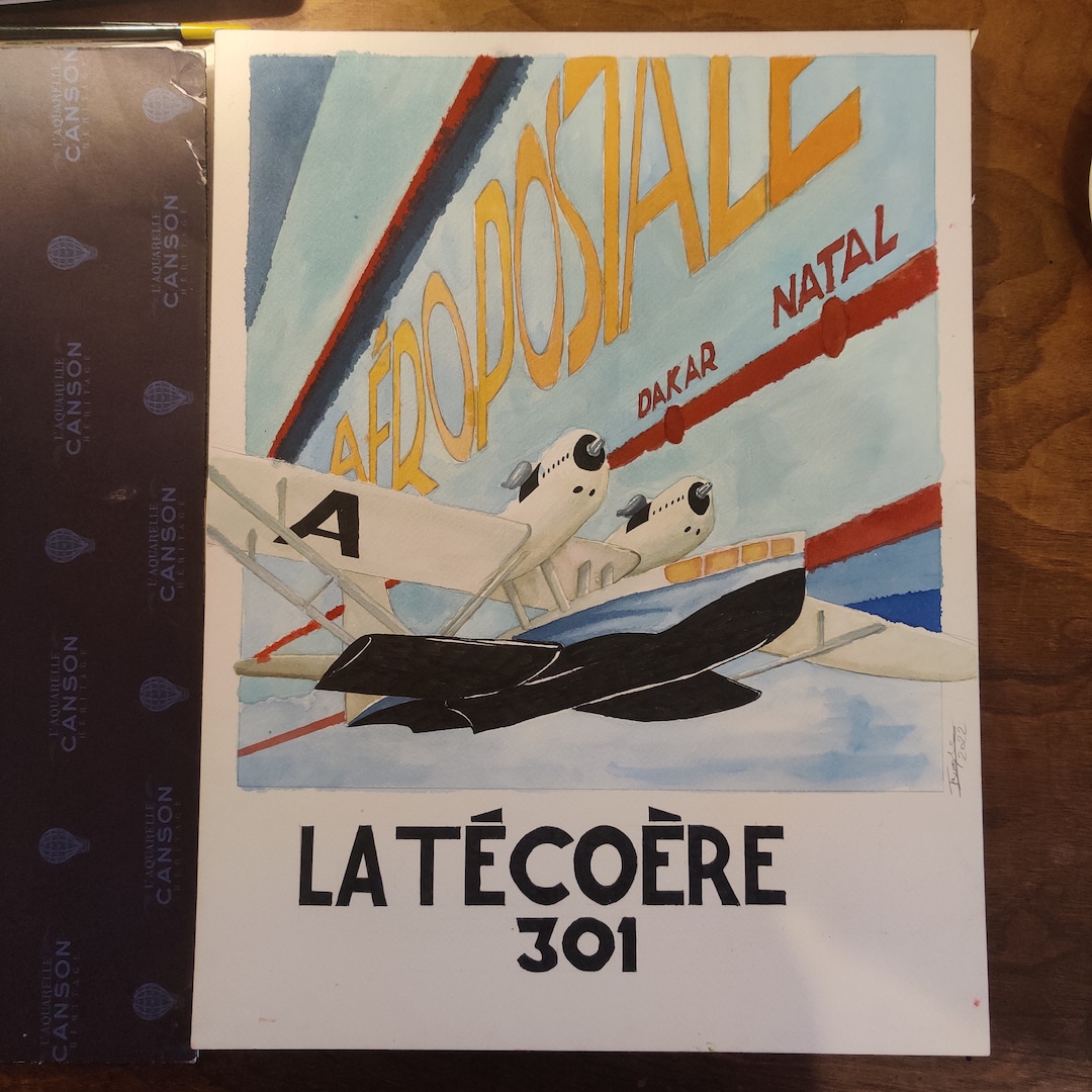 Latécoère 301 Seaplane Watercolor Poster - Watercolor Print - Limited ...