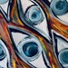 Surrealist Original Oil Painting, Eye Painting in Brilliant Yellow ...