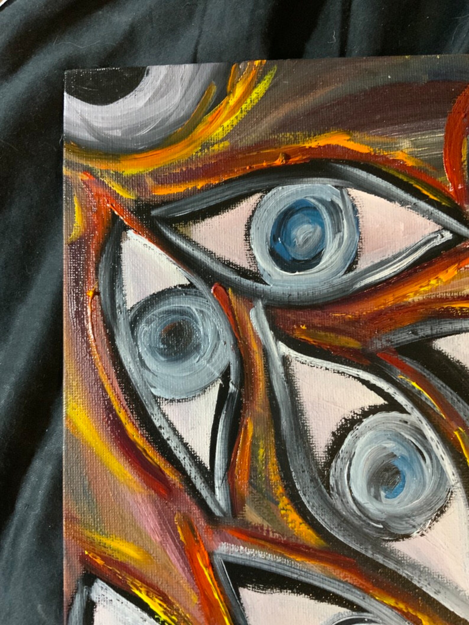 Surrealist Original Oil Painting, Eye Painting in Brilliant Yellow ...