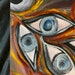 Surrealist Original Oil Painting, Eye Painting in Brilliant Yellow ...