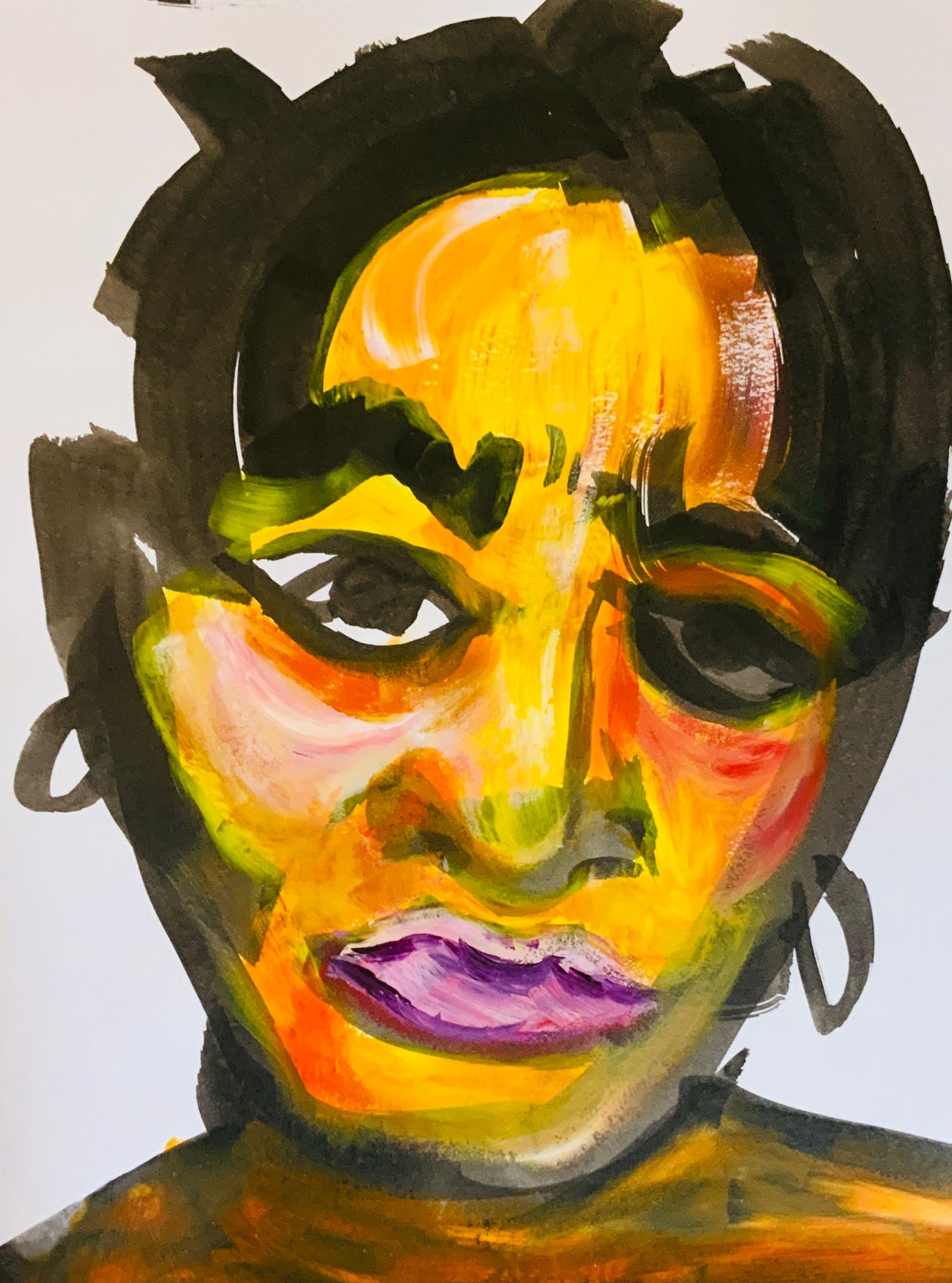 Artistic Abstract Face Variant, Portraits, Fauvist Style Painting ...