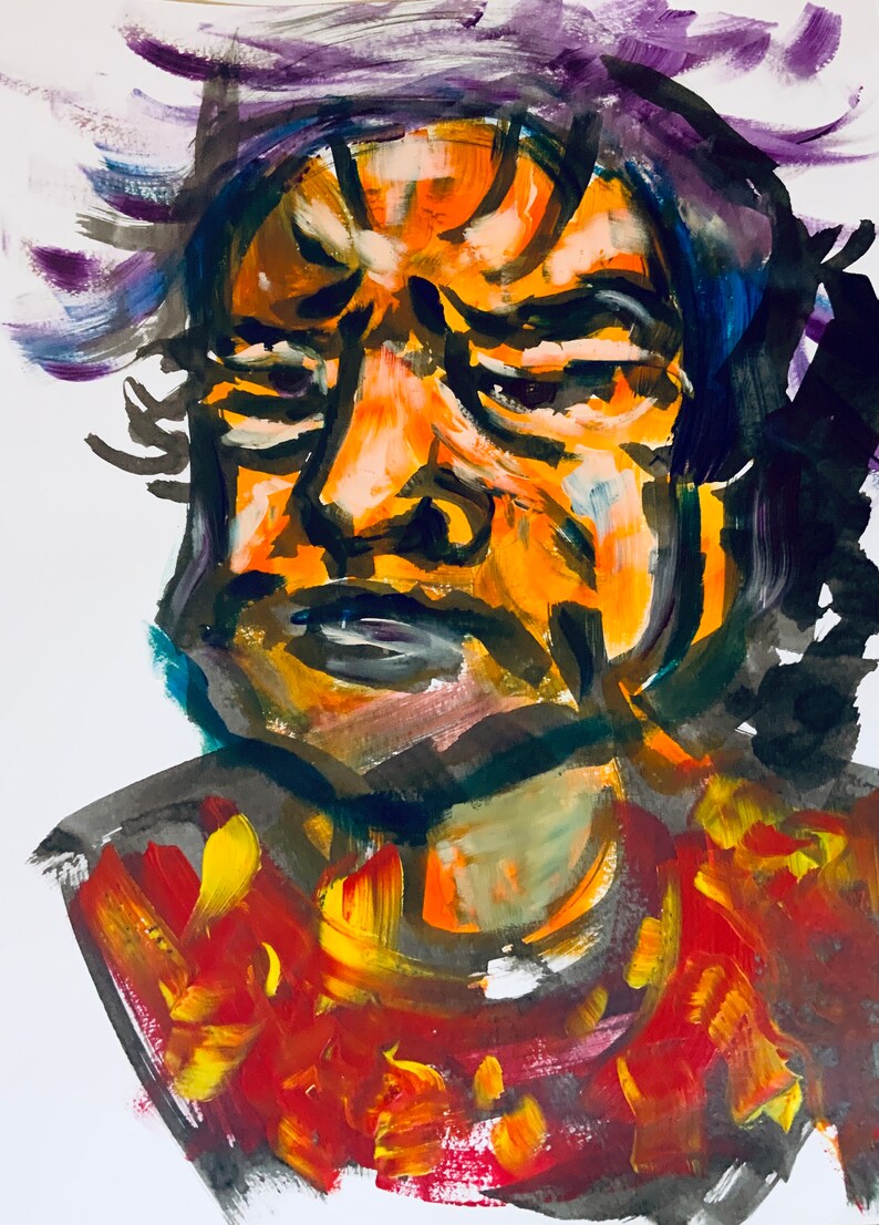 Artistic Abstract Face Variant, Portraits, Fauvist Style Painting ...