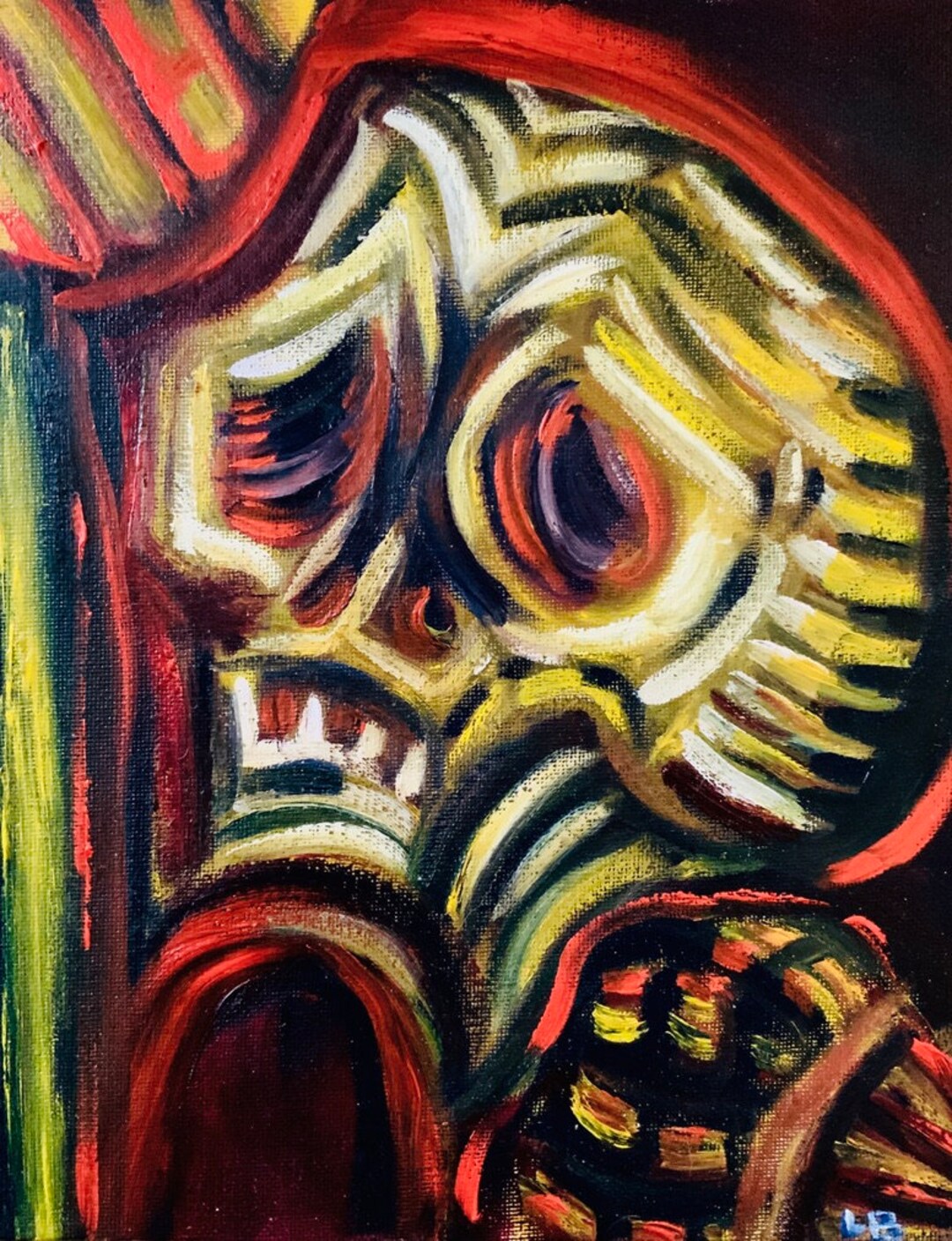 Skully Skeleton Dance, Original Skull Oil Painting, Memenot Mori ...