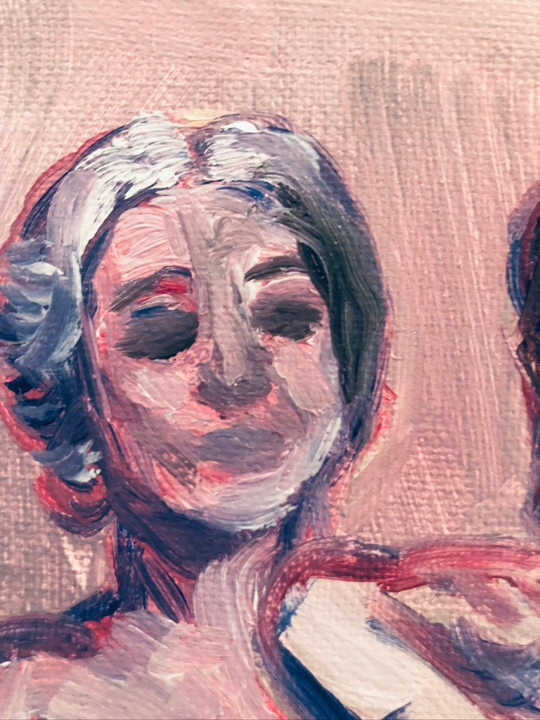 3 Figures Greek Sculpture Abstract Painting Original Oil - Etsy