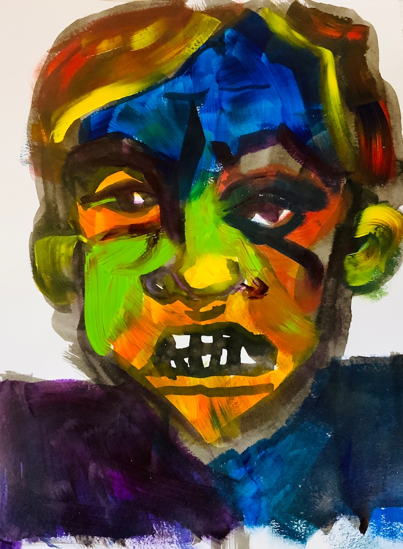 Artistic Abstract Face Variant, Portraits, Fauvist Style Painting ...