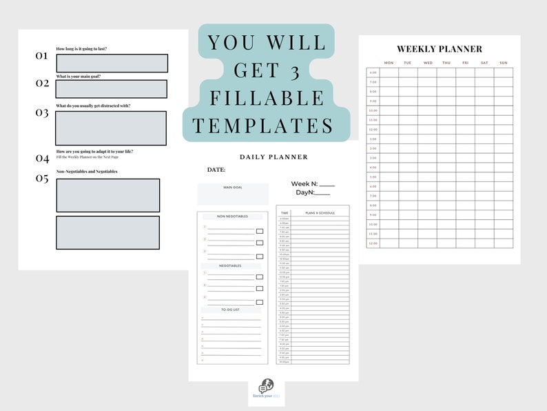 Monk Mode Habit Tracker Guide & Printable, Productivity, Business ...
