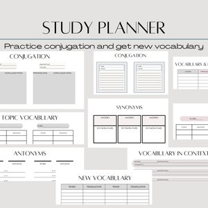 Language Learning Planner, Notebook Workbook Study Journal, Printable ...