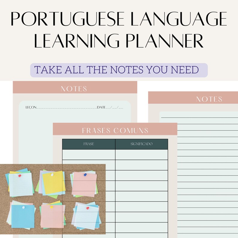 Portuguese Language Learning Planner, Notebook Workbook Study Journal ...