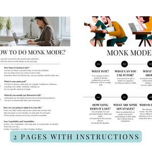 Monk Mode Habit Tracker Guide & Printable, Productivity, Business ...