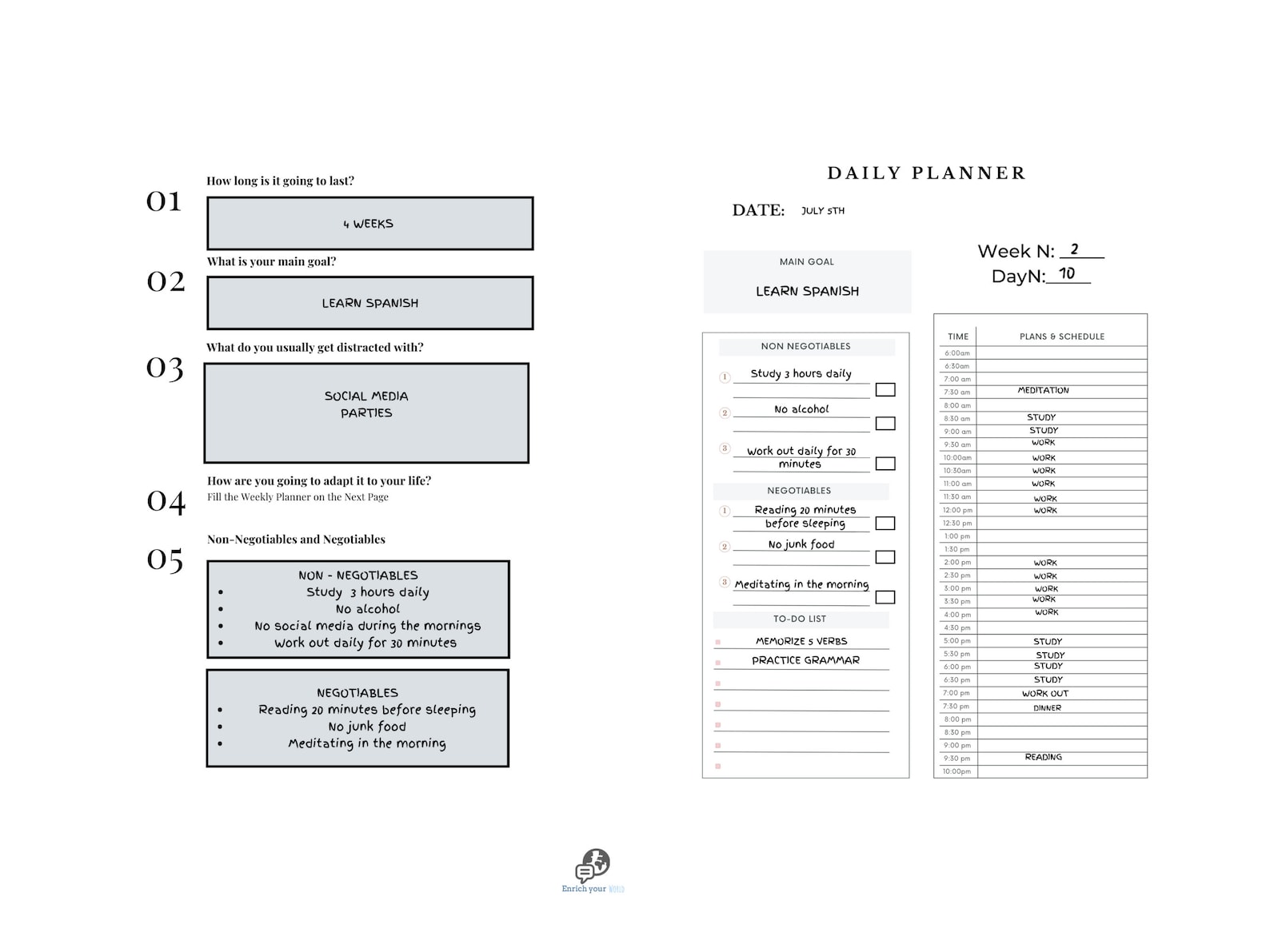 Monk Mode Habit Tracker Guide & Printable, Productivity, Business ...