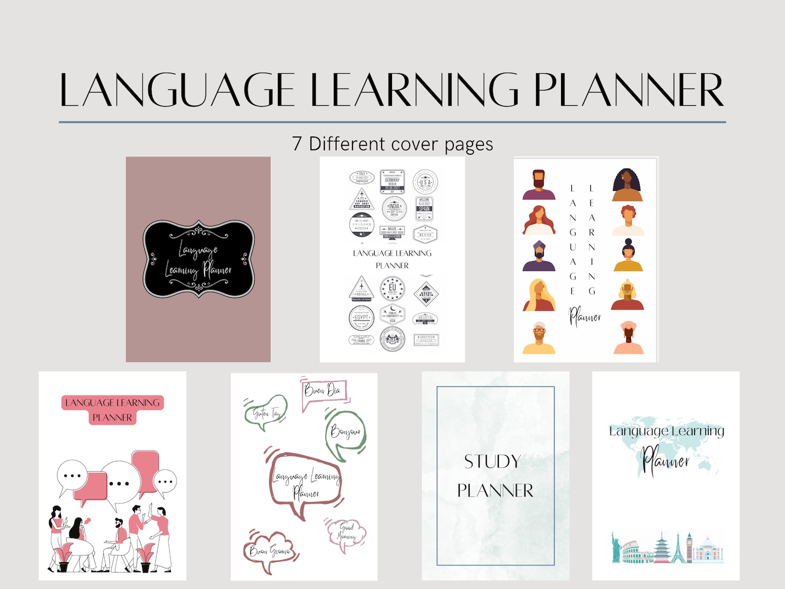 Language Learning Planner, Notebook Workbook Study Journal, Printable ...